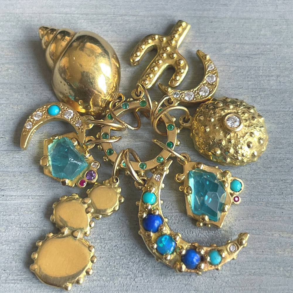 BOHEME BLUE CRESCENT MOON CHARM | Crafted-to-Order