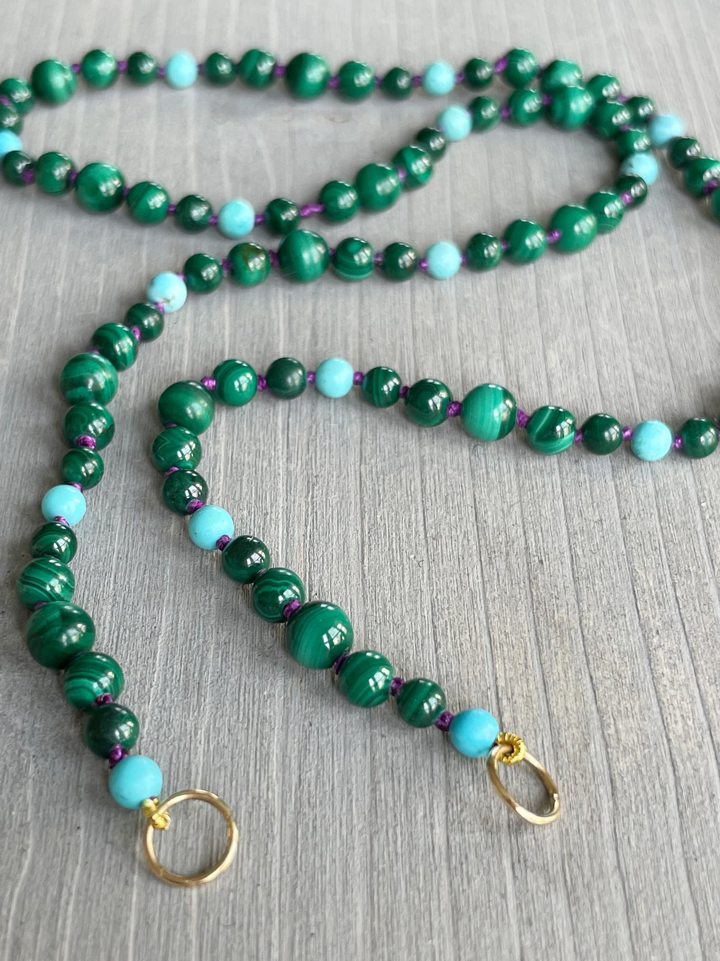 BOHEME GREEN BLUE BEAD OPEN CHAIN | Crafted-to-Order