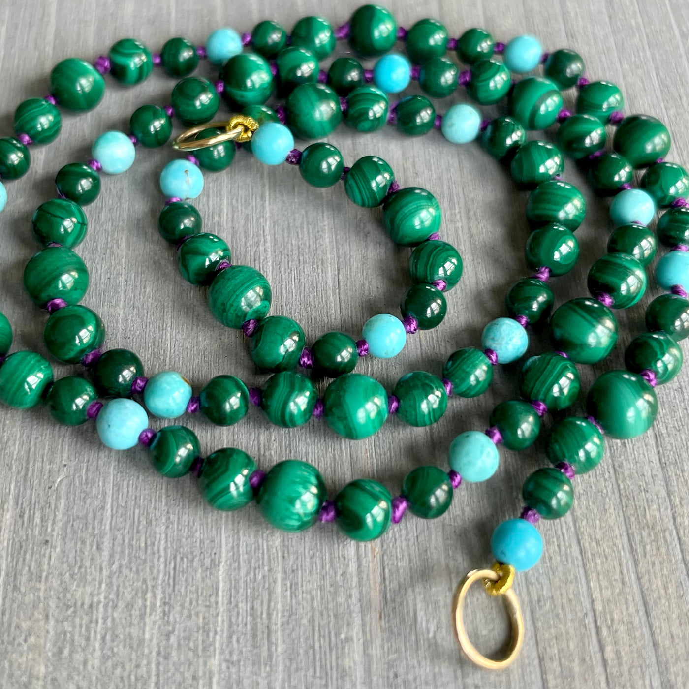BOHEME GREEN BLUE BEAD OPEN CHAIN | Crafted-to-Order